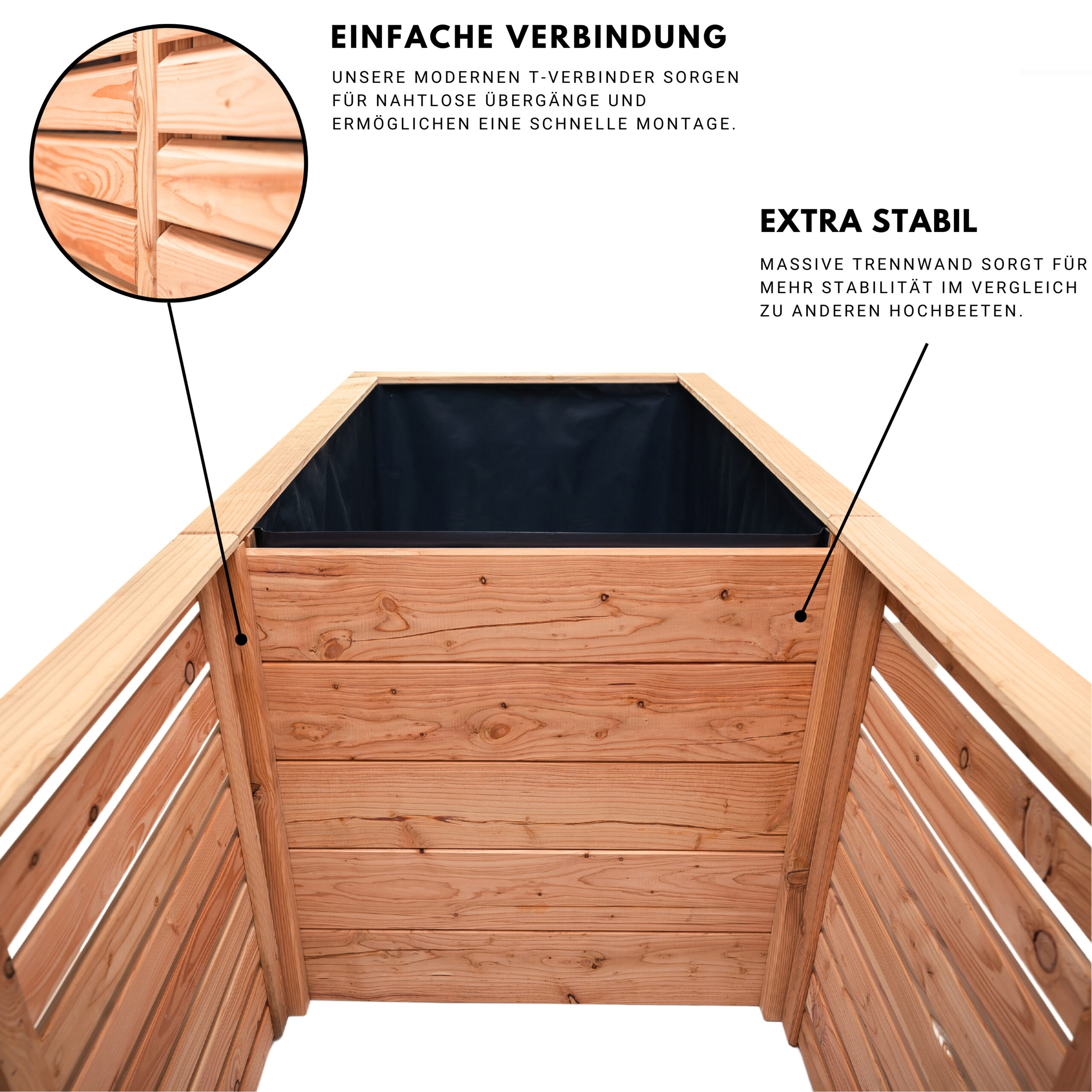 Hochbeet Lärche - Rhombus XXL - Mega Holz